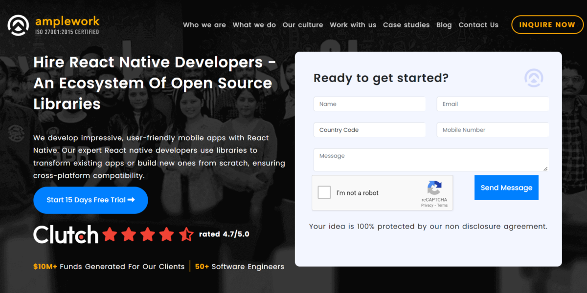 Top 10 React Native Development Companies | Amplework